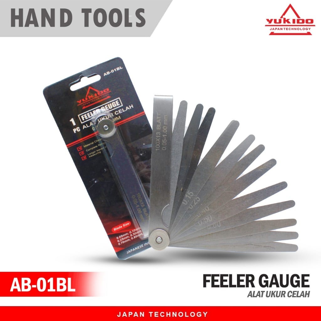 Feeler Gauge 13 Blades Fuller Blade Valve Set Thickness 0.05mm - 1mm ...