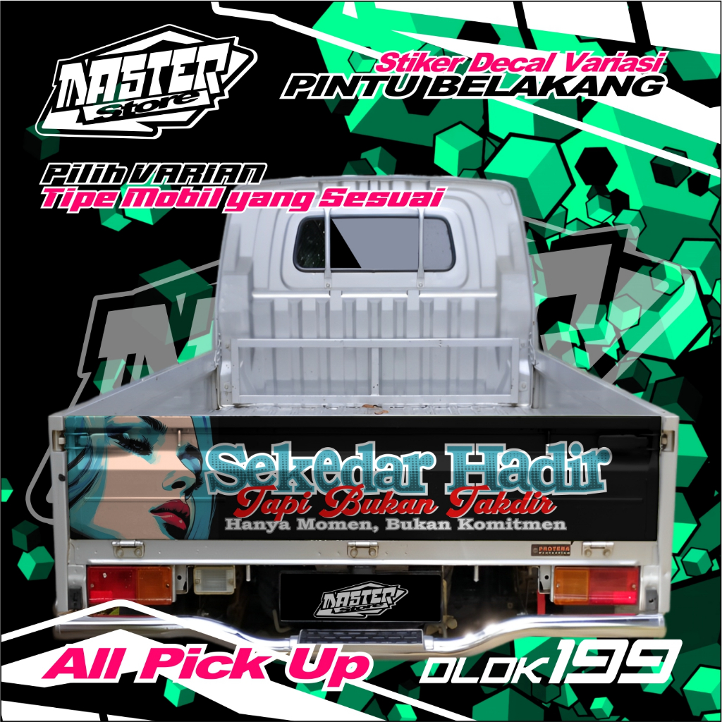 Bak All Pick Up Rear Door Variation Sticker Approximately HADIR NOT ...