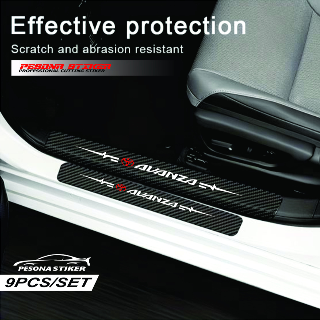 3D carbon stickers, AVANZA car safety stickers, AVANZA car carbon ...