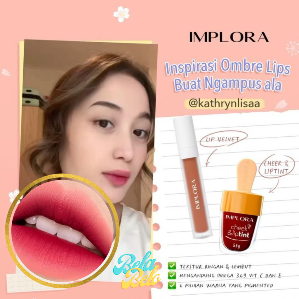 Implora Korean Dewy Ombre Lips package (Honest Lip Velvet + Lip Tint) | Shopee Philippines