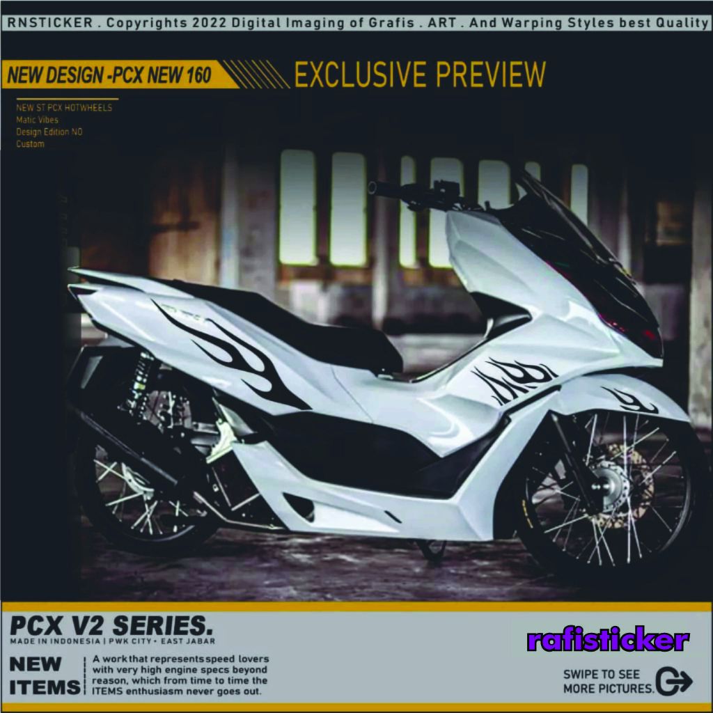 Striping PCX 160 Fire MOTIF CUTTING STICKER | Shopee Philippines