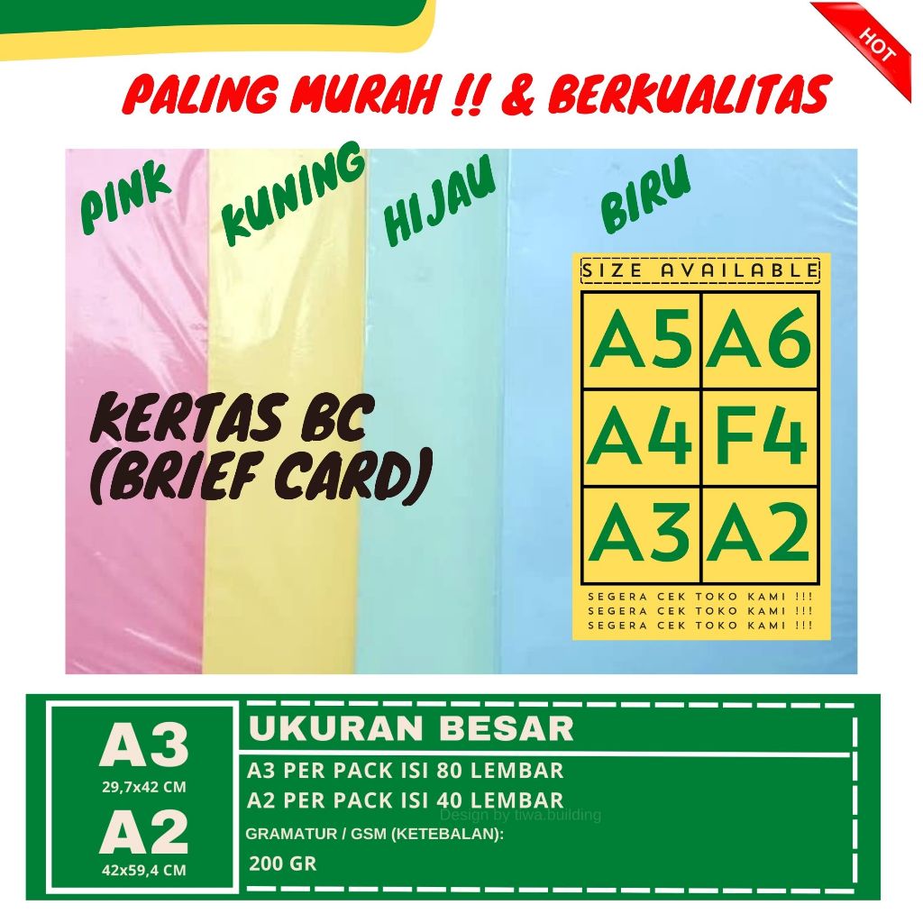 Bc PAPER/TIK BRIEF CARD PAPER/MANILA PAPER/TIK PAPER/VARIATION PAPER ...