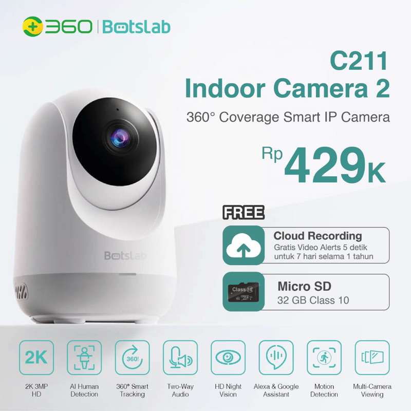 Botslab C211 2K Wifi IP Camera CCTV Full HD - No memory | Shopee ...