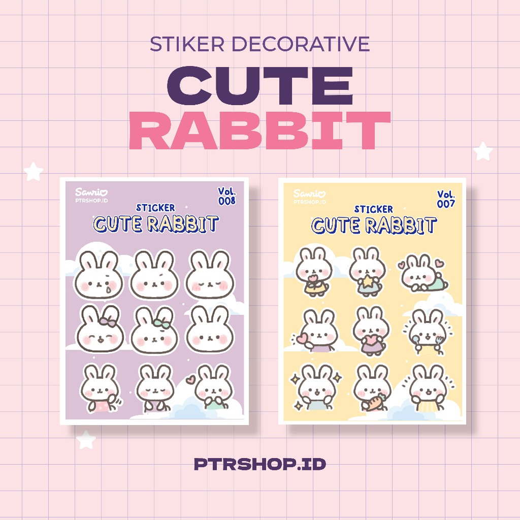 SANRIO SERIES CUTE DECO STICKER - CUTE RABBIT / AESTHETIC DECORATION ...