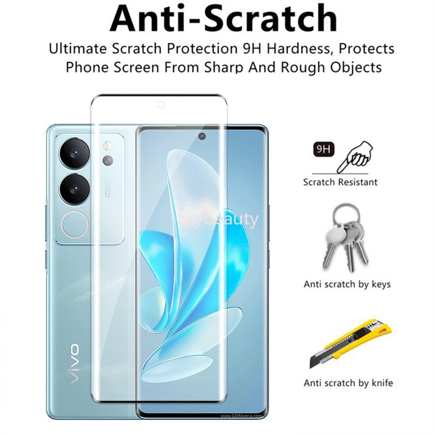 TEMPERED GLASS VIVO V29 5G V29E V27 5G V27E V27 PRO FULL COVER ANTI ...