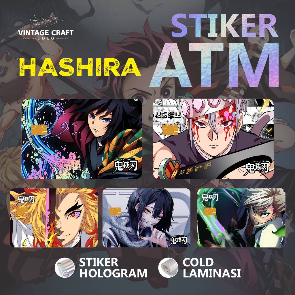 Sticker Sticker Skin Card ATM Hashira Anime Kimetsu No Yaiba Hologram ...