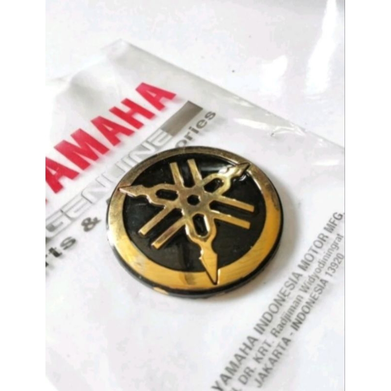 Original RX king RXKing Yamaha tank tuning fork logo Emblem, gold color ...