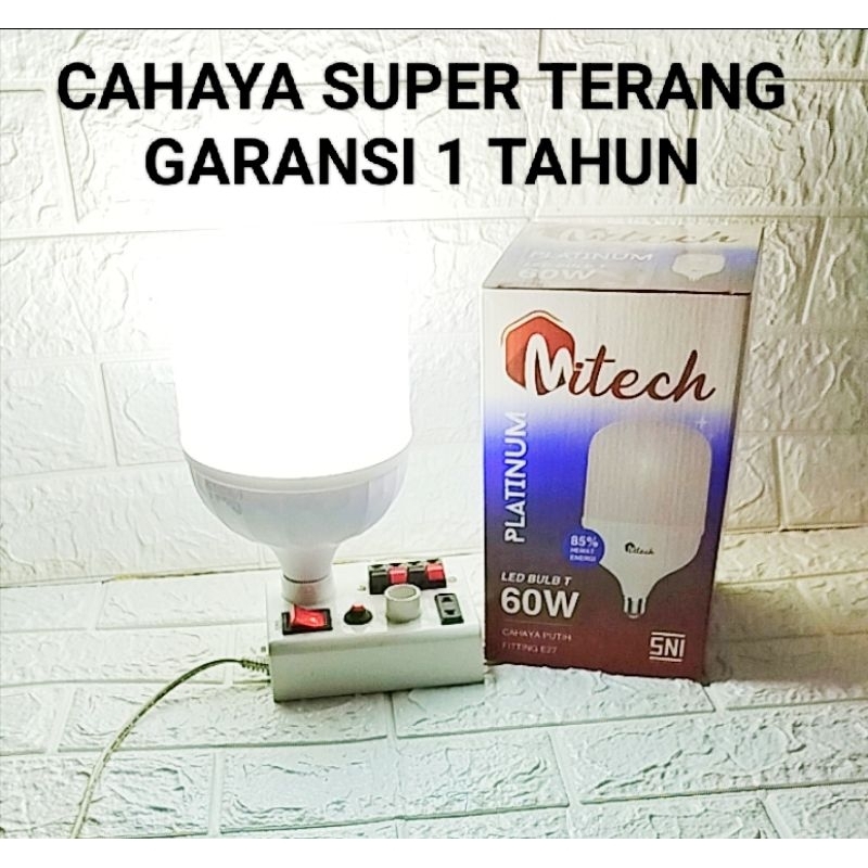 CAHAYA MITECH LED LIGHT BULB 60 WATT BRIGHT LIGHT WHITE AND YELLOW 1 ...