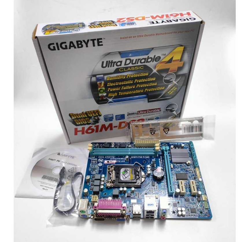Mainboard H61M-DS2 Gigabyte DDR3 LGA 1155 BOX 1 Year Guarantee | Shopee ...