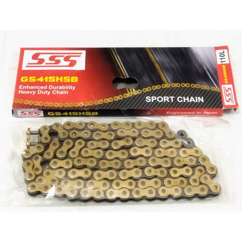 SSS Racing Heavy Duty Motorcycle Wheel Chain 415HSB 110L 130L Gold ...