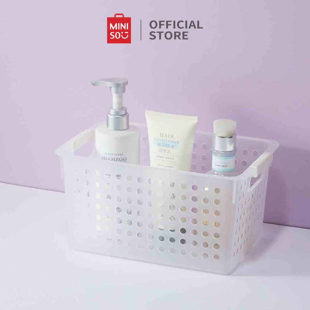 Miniso X Dual Handles Type Large Storage Basket White Storage Box ... Miniso X Dual Handles Type Large Storage Basket White Storage Box ...