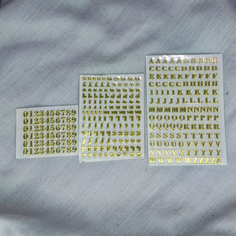 Epoxy Resin Sticker Alphabet Numbers Gold Silver Gold Number Letters ...
