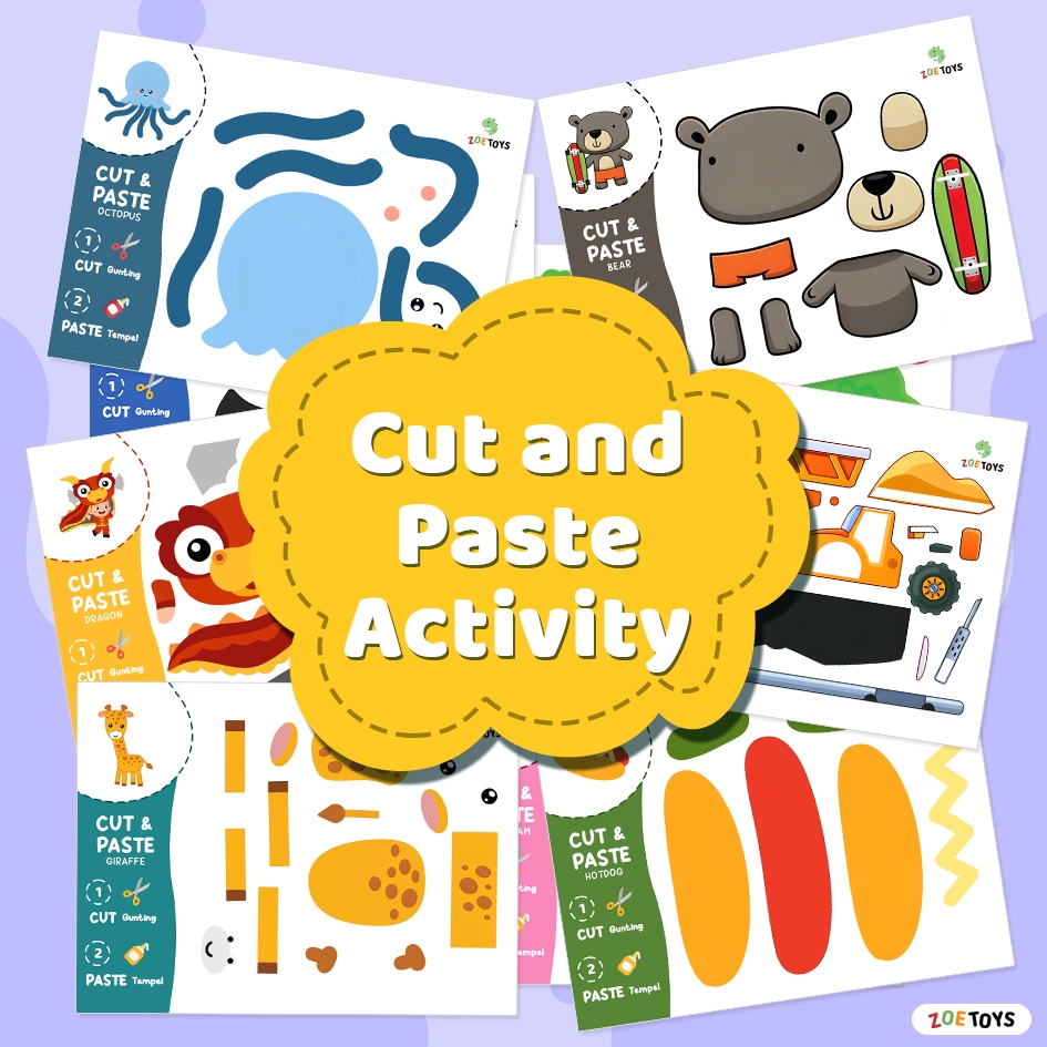 Zoetoys Cut and Paste Activity 3 | Cut And Stick Children's Activity ...