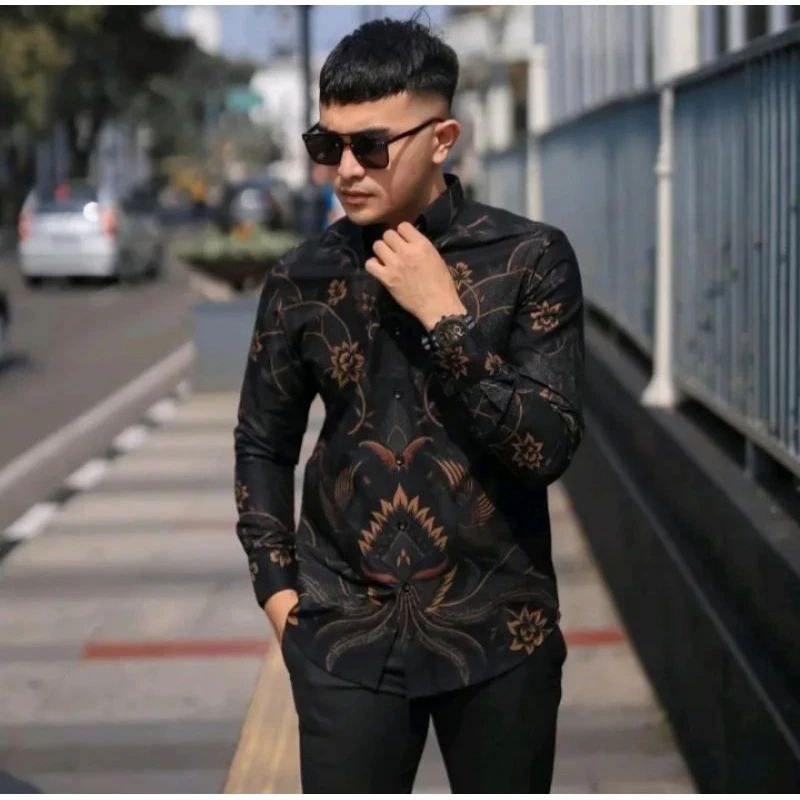 KEMEJA Men's BATIK SHIRT LONG SLEEVES SOLO SENTANI SULTAN MOTIF MEN'S ...