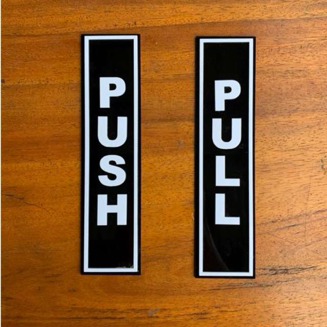 Acrylic sign Board with PUSH PULL writing Rectangular Shape Custom Door ...