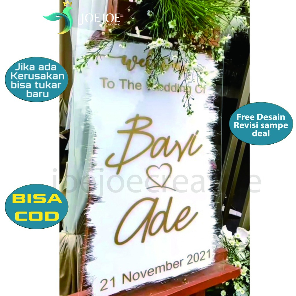 Acrylic Welcome Sign 40x60 2mm acrylic wedding only acrylic proposal ...
