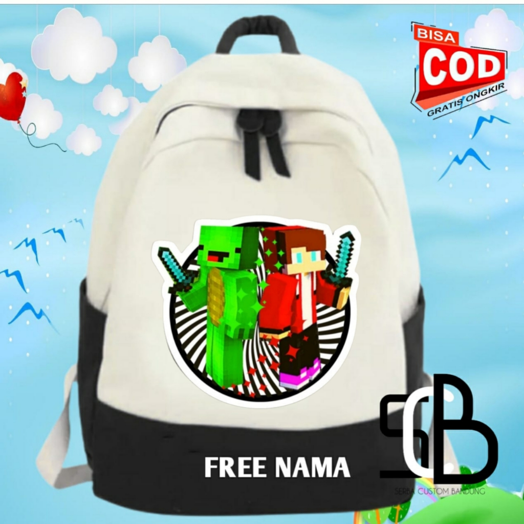 Jj & Mikey Maizen Minecraft Children's School Backpack | Shopee Philippines