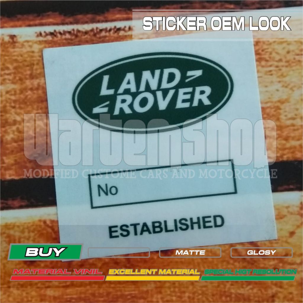 Landrover Quality Control Sticker (Inner Stick) | Shopee Philippines