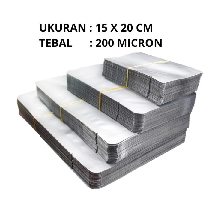Full Aluminum Foil Silver Sachet 15x20 Sachet 200 Micron Thick | Shopee ...