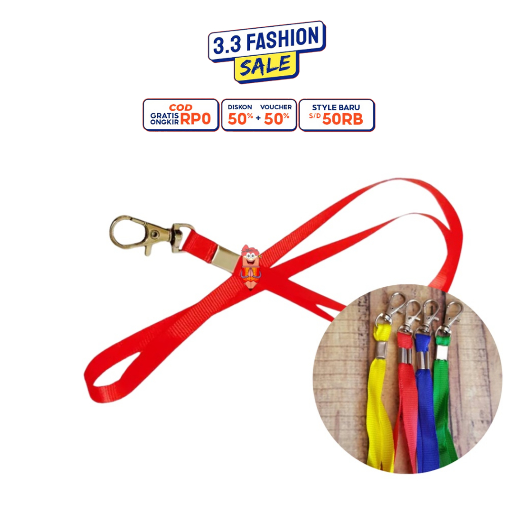 MERAH ID Card Strap / Name Tag Strap / ID Card Strap Hook 1 cm ...