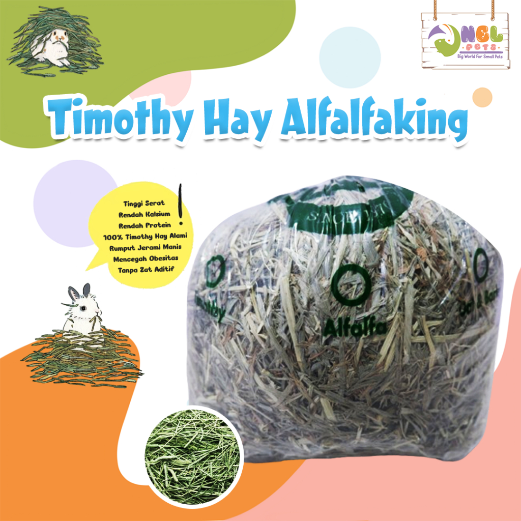 TIMOTHY HAY by ALFALFA KING REPACK 1kg/ rabbit food/ chinchilla guinea ...