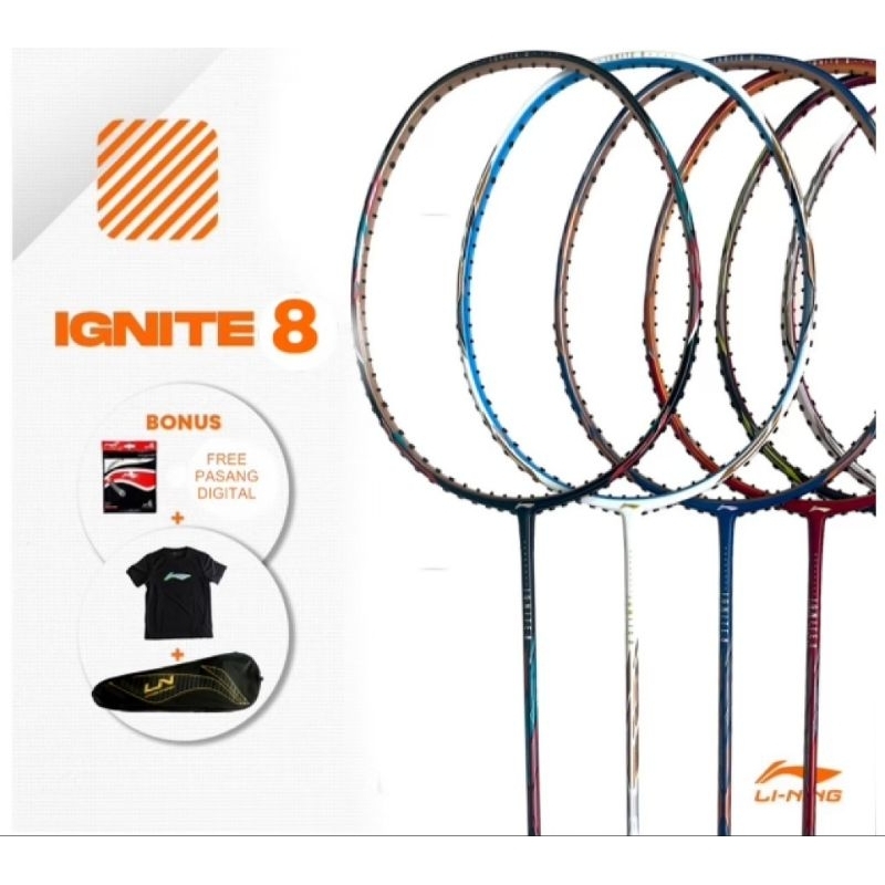 Racket Lining Ignite 8 Original Free Tas+senar+Psang | Shopee Philippines