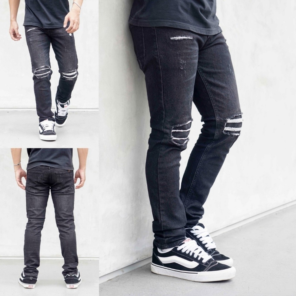 Ripped Knee Ripped Jeans Ripped Not Through Slimfit Stretch Black Jazz ...