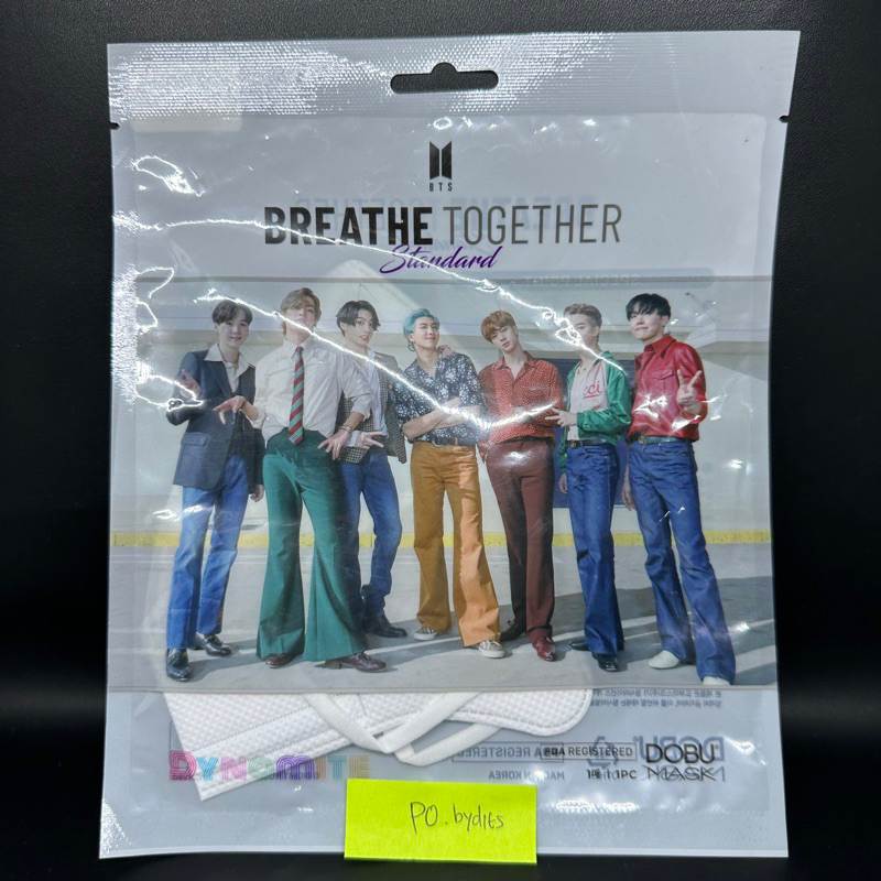 PUTIH HITAM [READY] Bts Breathe Together Mask White Black Dynamite Daiso Korea Black and White ...