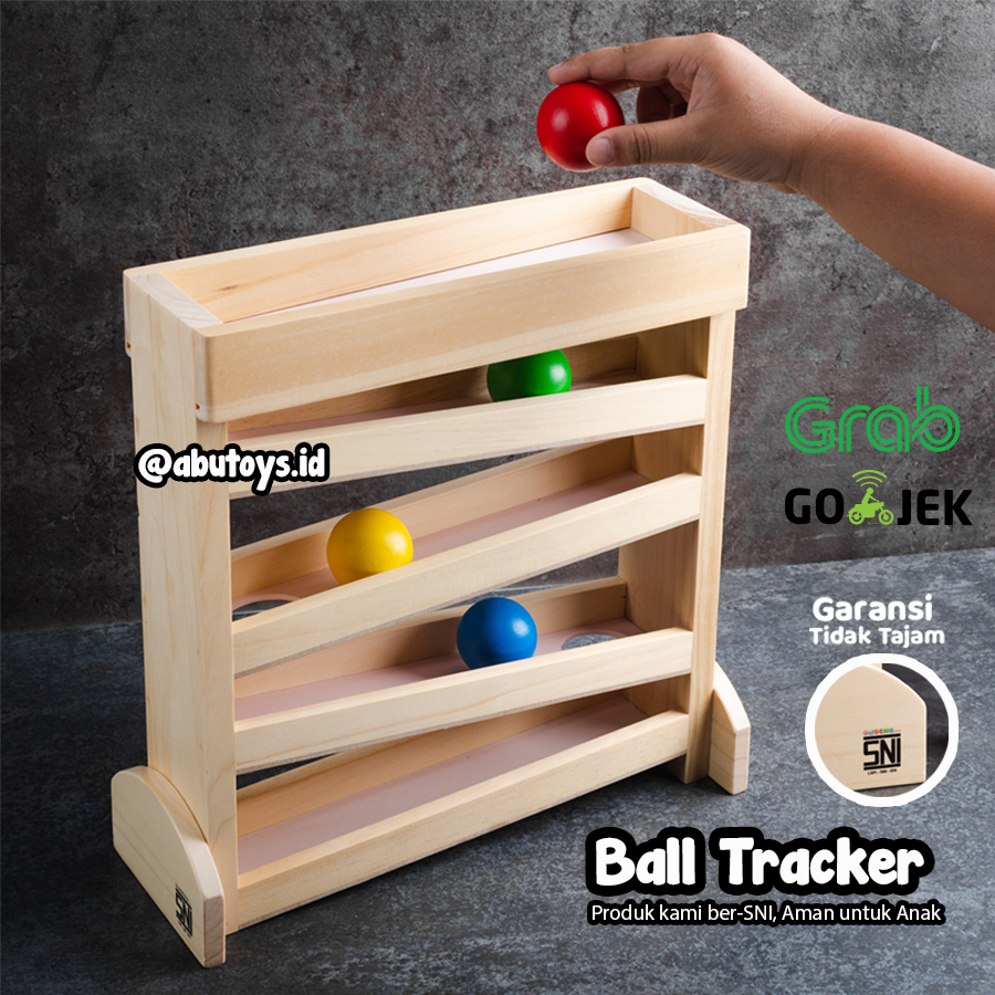 Abu Toys - Wooden Ball Tracker Montessori Ball Tracker for baby ...