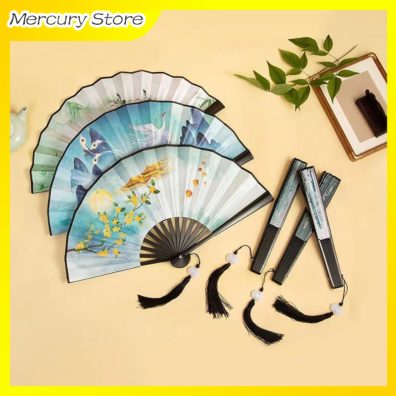 Chinese Silk Folding Fan Ancient Chinese Style Folding Fan Folding Hand ...