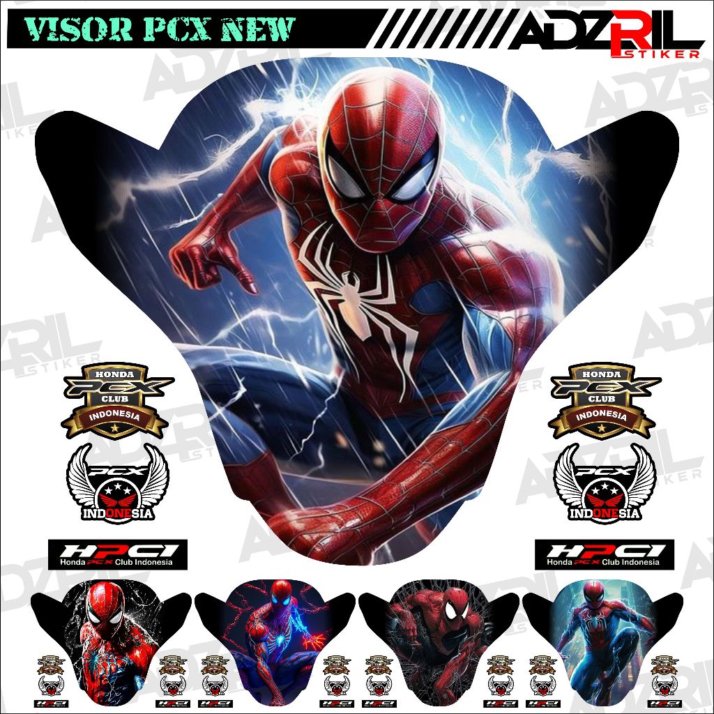 Honda PCX 160 NEW Winshield visor sticker COOL SPIDERMAN IMAGE (052 ...