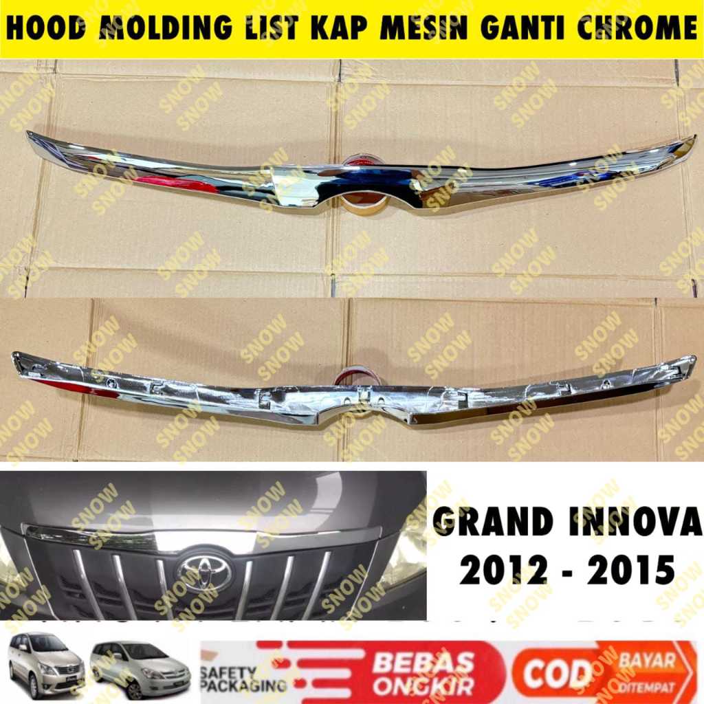 MESIN Hood Molding Grand Innova 2012 2014 2015 List Hood Cover Chrome ...