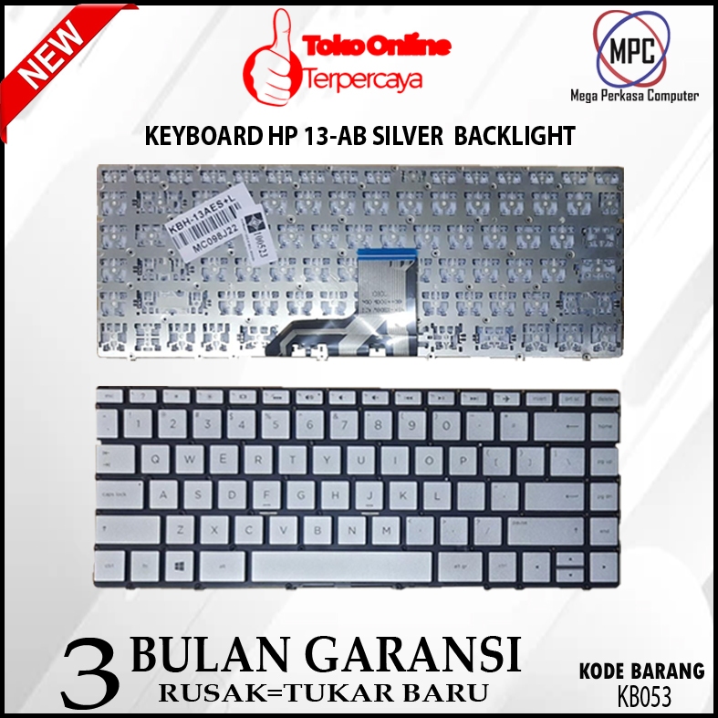 Hp SPECTER 13-AE 13-AH 13-AG 13-AD SILVER BACKLIGHT Laptop Keyboard ...