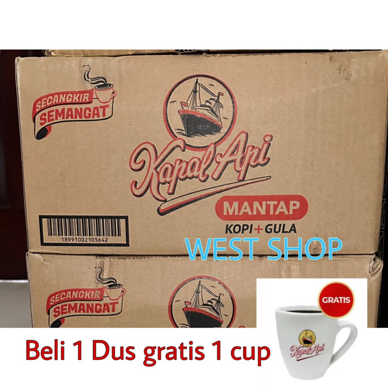 Kapal Api Coffee Mantap Sugar Coffee 1 box contains 12 packets (120 x ...
