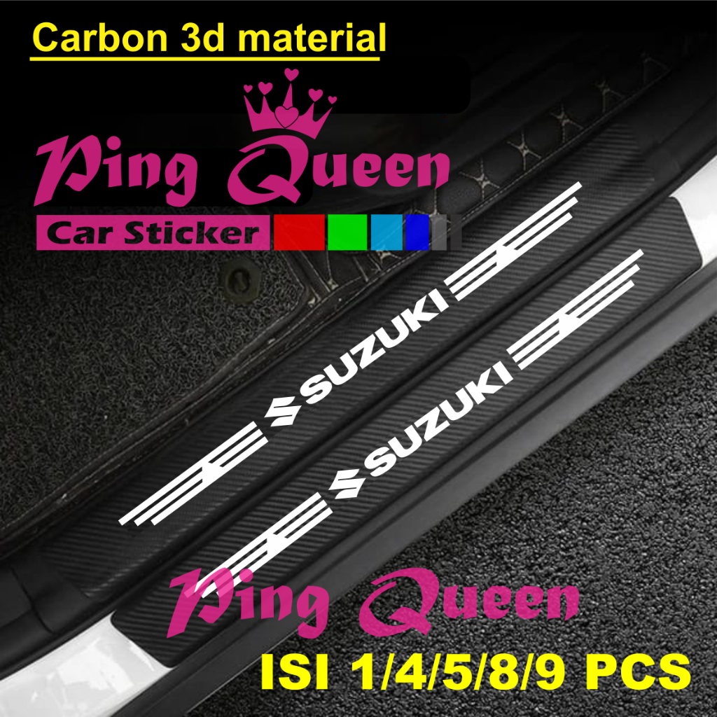 9pcs suzuki carbon stickers all types of cutting car door protector ...