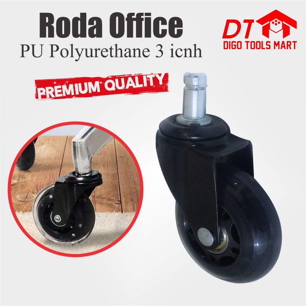 Caster Wheels Step on Wheels Office Chair PU Polyurethane 3 Inch Gaming ...