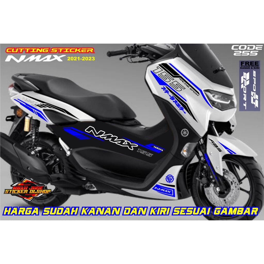 PUTIH Cutting sticker Motorcycle yamaha new n max body White-255 ...