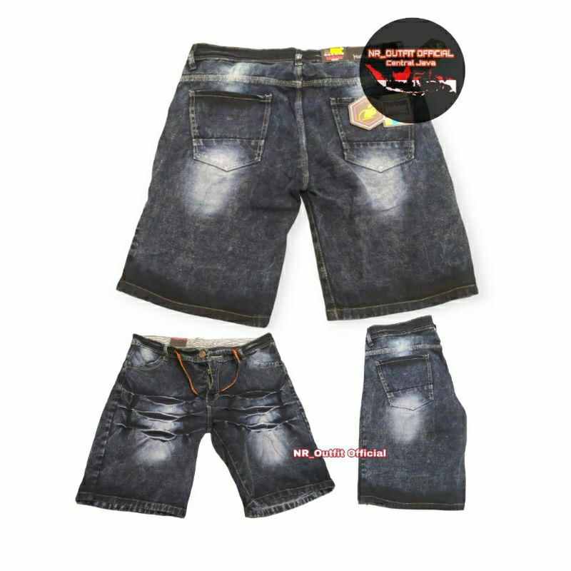 Men's Snow Black Short Jeans Casual Slim Fit Non Stretch NR Outfit ...