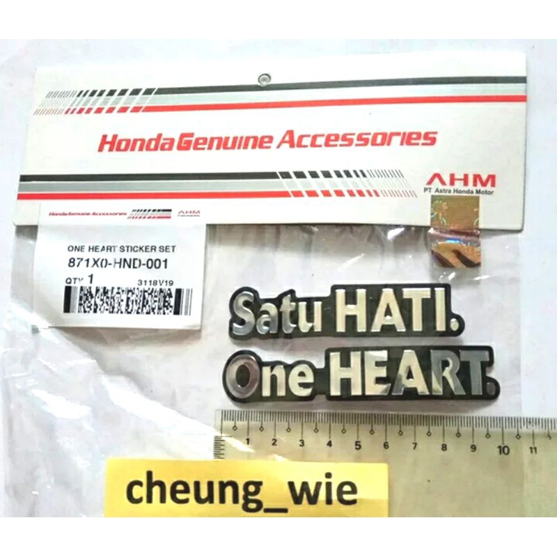 871X0HND001 One Heart Emblem Sticker One Heart ori AHM HGA Vario,CBR ...