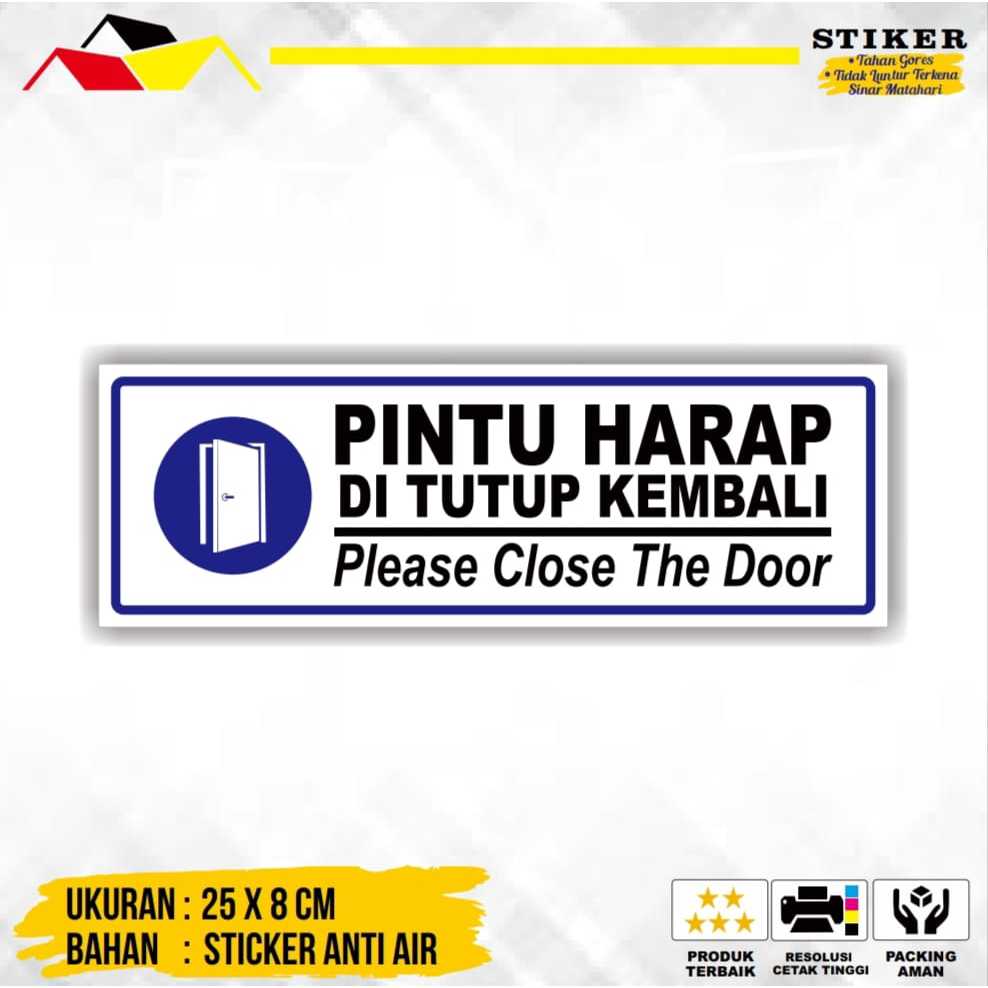 Please RECLOSURE DOOR STICKER | Warning STICKERS | Sticker PLEASE CLOSE ...