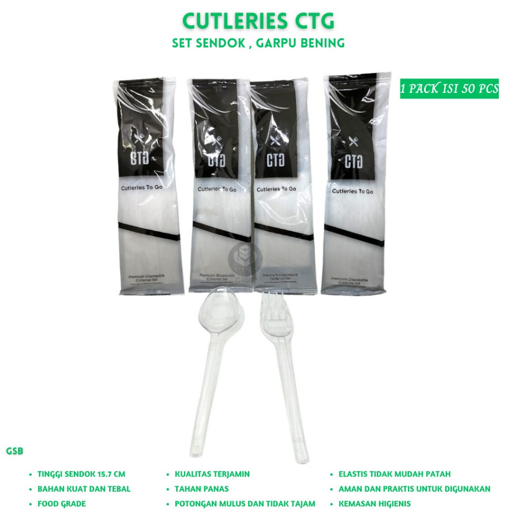 Cutleries Clear Cutlery Set (50Pcs-GSB) | Shopee Philippines