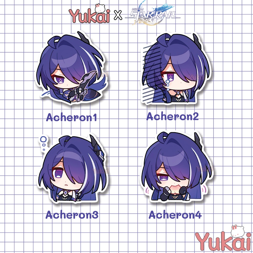 Premium Acheron Honkai Star Rail (HSR) Stickers, Waterproof Anime ...
