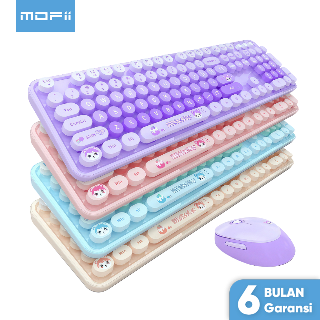 Mofii Wireless Keyboard and Wireless Mouse Set 2.4G Bear Sweet | Shopee Philippines