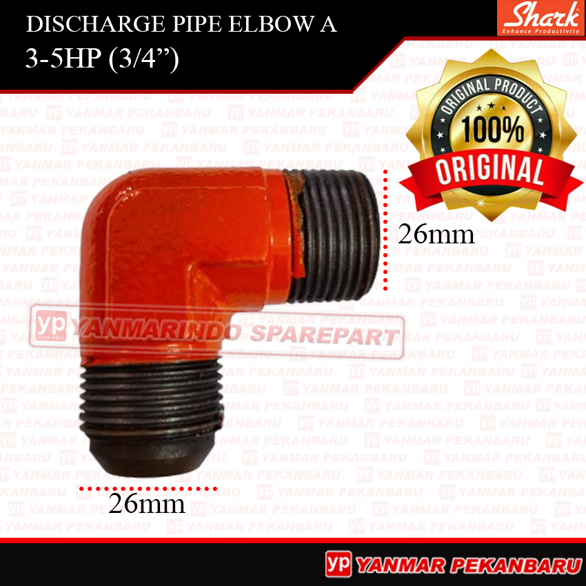 MESIN HP 3hp 5HP DISCHARGE PIPE ELBOW 3HP 5HP Size 3/4 INCH ORIGINAL ...