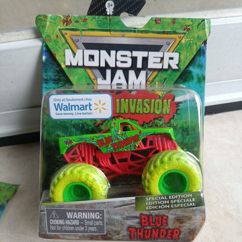 Spin Master Monster Jam Blue Thunder Zombie Invasion Walmart 1:64 ...