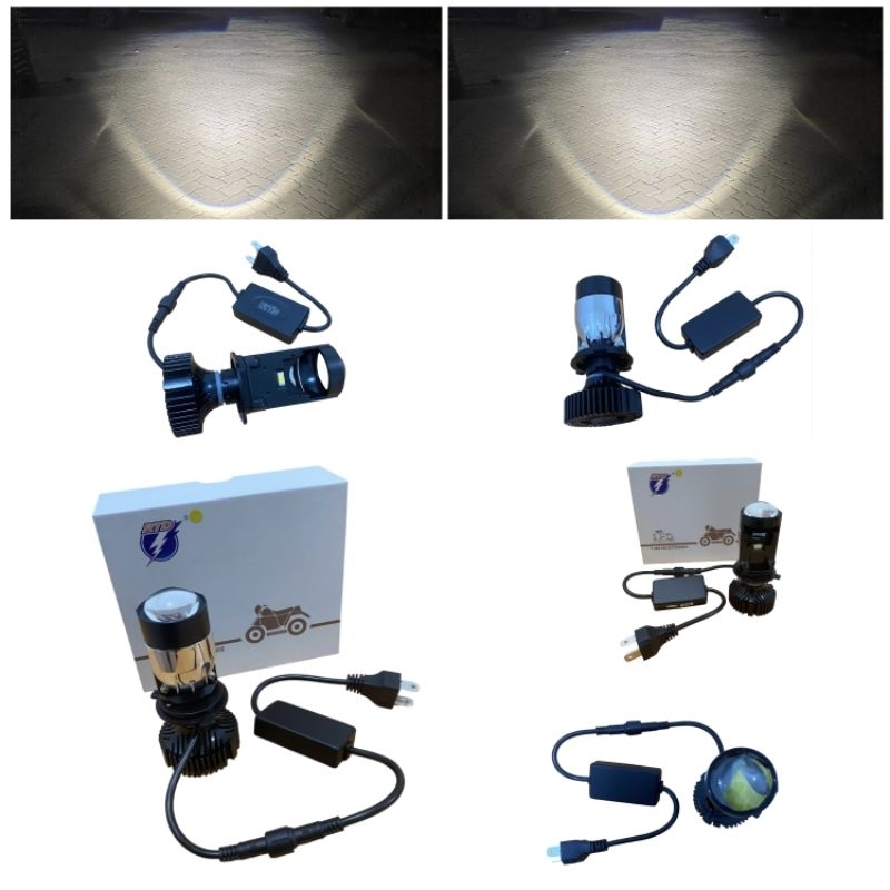 Original 2-color Led H4 Mini Projector Headlight With Warranty | Shopee ...