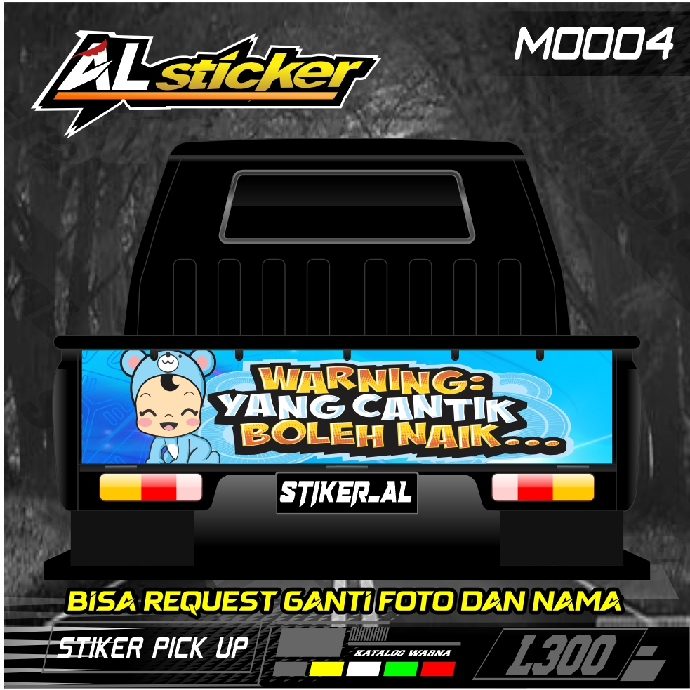 Beautiful WARNING stickers CAN Up Rear Door Pick Up L300, Mega Carry ...