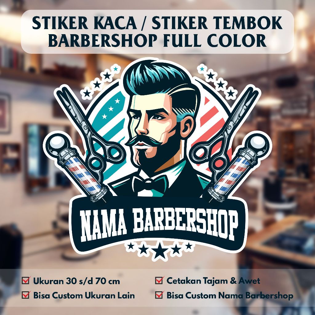 Barbershop Stickers Haircut Stickers FULL COLOR Barber Stickers Can ...