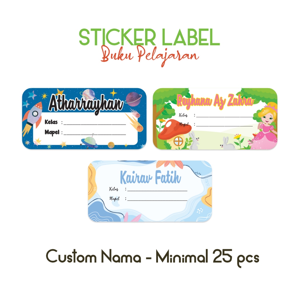 MATA Custom Sticker Name Book For Elementary School Children Middle ...