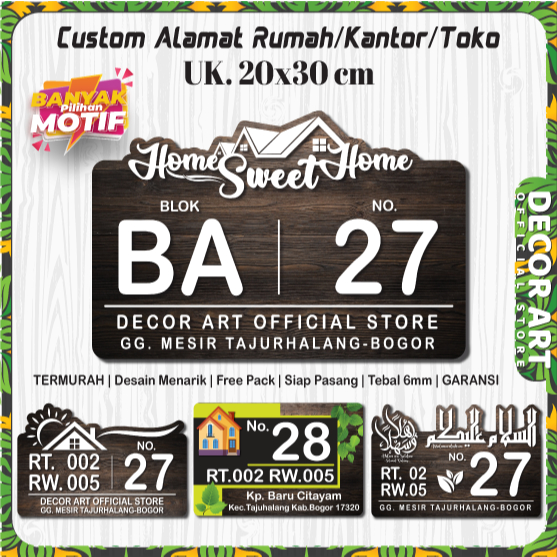 DecorArt 30x20 Cm - Custom Home / Shop / Office Address Number Wall ...
